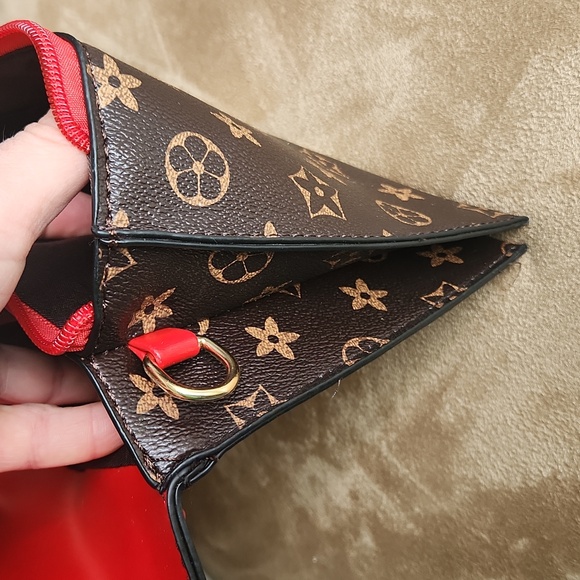 Bags | Monogram Red Brown Color Clutch Wallet | Poshmark